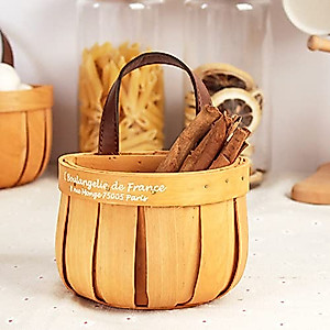 Wall Hanging Rope Basket with Handle, Woven Breathable Storage Box, Natural Flower Plants Basket Set, Decor for Porch Bedroom Entryway (A)