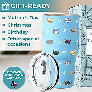 KEDRIAN Cat Mom Tumbler 30oz, Perfect Cat Gifts For Cat Lovers, Cat Lover Gifts For Girls, Cat Lover Gifts For Women, Cat Gifts For Women, Cat Mom Gifts For Women Mothers Day Cat Mom Mothers Day Gifts