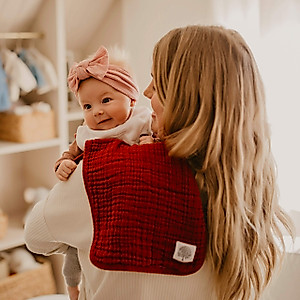 Parker Baby Muslin Burp Cloths | 100% Cotton Burping Clothes, Newborn Essential | Must-Have Baby Registry, Modern and Trendy Colors | 20"x11" Large Baby Burp Cloths, 4-Pack Rose