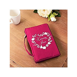 Knowing Jesus Bible Case - Durable Large Zippered Book Cover with Handle and Front Pocket, Fits Standard Bible Cover, Makes for a Great Gift for Men, Women, and Children.