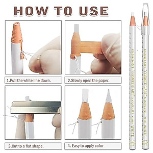 Tattoo Makeup And Microblading Supplies Kit-Permanent Eye Brow Liners For Marking In 5 Colors Waterproof Eyebrow Pencils Peel (white)