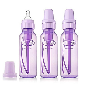 Dr. Brown's Original Baby Bottles, 8oz/250ml, Purple and Clear, 6 Count
