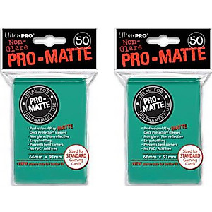 100 Ultra Pro Aqua PRO-MATTE Deck Protectors Sleeves Standard MTG Colors (1, Aqua)