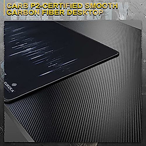 EUREKA ERGONOMIC & Call of Duty UAV Gaming Desk, RGB LED 45 Inch Z Shaped Home Office PC Computer Gamer Table with Fiber Light Dual Headphone Holder Cable Ties for Gamer Gifts, Black & Brass