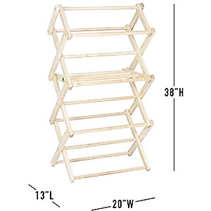 Pennsylvania Woodworks Clothes Drying Rack: Solid Maple Hard Wood Laundry Rack for Baby Clothes, Hand Towels, Delicates & More, Durable Small Folding Drying Rack, Made in USA, No Assembly Needed