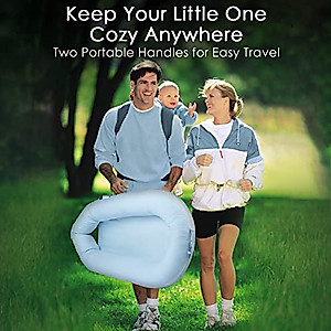 Organic Cotton Baby Spare Cover for Dock-a-tot Deluxe+ Docks | Hypoallergenic Newborn Nest Cover| (Cover Only) (Baby Blue)