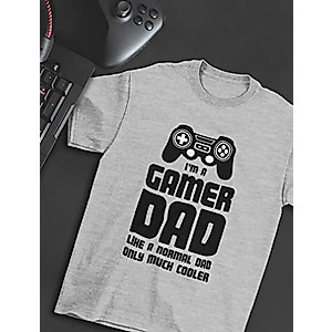 Gamer Dad Shirt Fathers Day Gaming Gifts for Men I Paused My Game T-Shirts Medium Gray