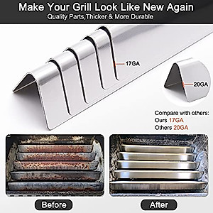 Criditpid 24.5" 7540 Flavorizer Bars Compatible for Weber 7539, Genesis 300 Series, E310, E320, S310, S320 Grills with Side-Controls, 5-Pack Stainless Steel Flavor Bars Parts for Weber Genesis 300