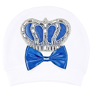 Lilax Baby Boy Newborn Crown Jewels Layette 3 Piece Gift Set 0-3 Months Royal Blue