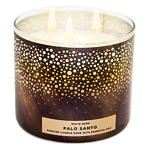 White Barn Bath and Body Works, 3-Wick Candle w/Essential Oils - 14.5 oz - 2021 Spring Scents! (Palo Santo)