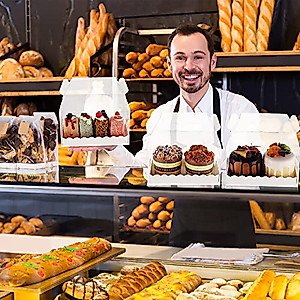 25 Pack Clear Gable Bakery Gift Boxes with Cardboard Candy Treat Gift Box Gable Boxes Clear Boxes for Favors Treat Party Cookie Pastry Cupcake Dessert Birthday Christmas Birthday, 6.3 x 3.6 x 3.6 Inch