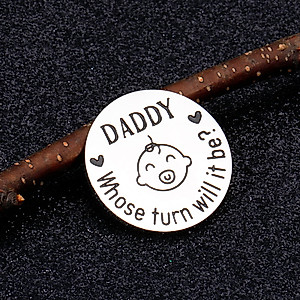 Fun New Parents Decision Coin Gifts for Mom Dad Baby Shower First Time Mommy Daddy to Be Newborn Baby Gift Pregnancy Birthday Fathers Mothers Day Christmas for Women Men Coin Present Double Sided