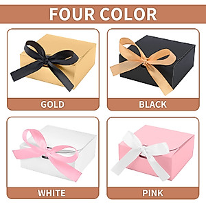 Haroloen Gift Boxes with Lids for Present, Christmas, Birthday, Valentines, Party, Graduation, Bridesmaid Proposal Box, Groomsman Box for Gifts (Small (10 pcs), Black (Shimmer))