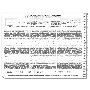 BookFactory Federal Firearms License (FFL) Log Book Firearm Dealer Acquisition & Disposition Record Book ATF Gun Logbook - 100 Pages, Wire-O, Black, 87/8" x 11 1/4" (LOG-100-7LCW-T40(FFL-Gun-Log)) -GX