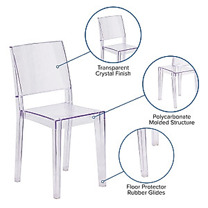 Flash Furniture Phantom Series Transparent Stacking Side Chair