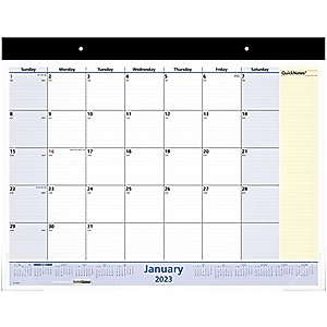 AT-A-GLANCE 2023 Monthly Desk Calendar, Desk Pad, QuickNotes, 22" x 17", Standard (SK70000)