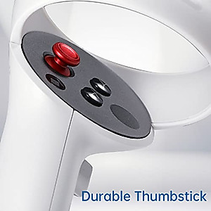 VRbrother 2Pcs Replacement Rocker Metal Analog Joystick Thumbstick Mushroom Caps Repair for Meta oculus quest 2 (red)