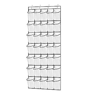 35 Pockets Over the Door Shoe Organizer, Shoe Rack for Front Door Entrance, Hanging Shoe Rack, Suitable for Balconies, Bathrooms, Wardrobes, Doors, and Other Locations (White)