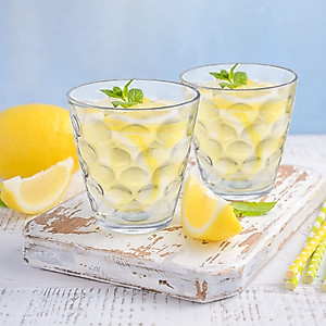 Hiceeden Set of 9 Plastic Tumblers Drinking Glasses, 9.5 Oz Unbreakable Clear Water Cups, Reusable Drinking Cups Wine Glasses for Juice, Beverages, Drinks, BPA Free, Stackable, Dishwasher Safe