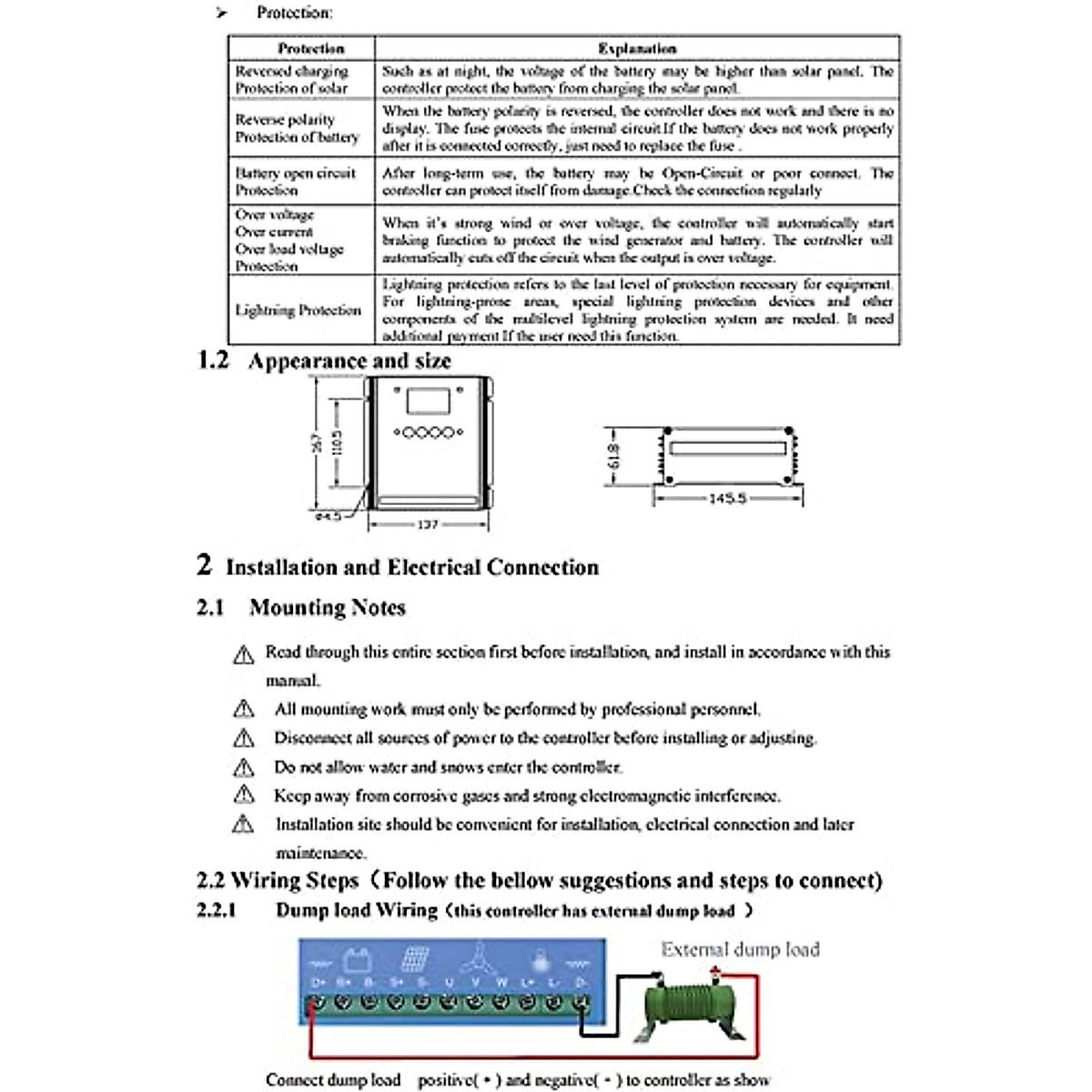 SSQUZA 6000W MPPT Hybrid Wind Solar Charge Booster Controller 12V 24V 48V Wind Generator Solar Panel Charger for Home Use Wind Turbine and PV Panel,48V