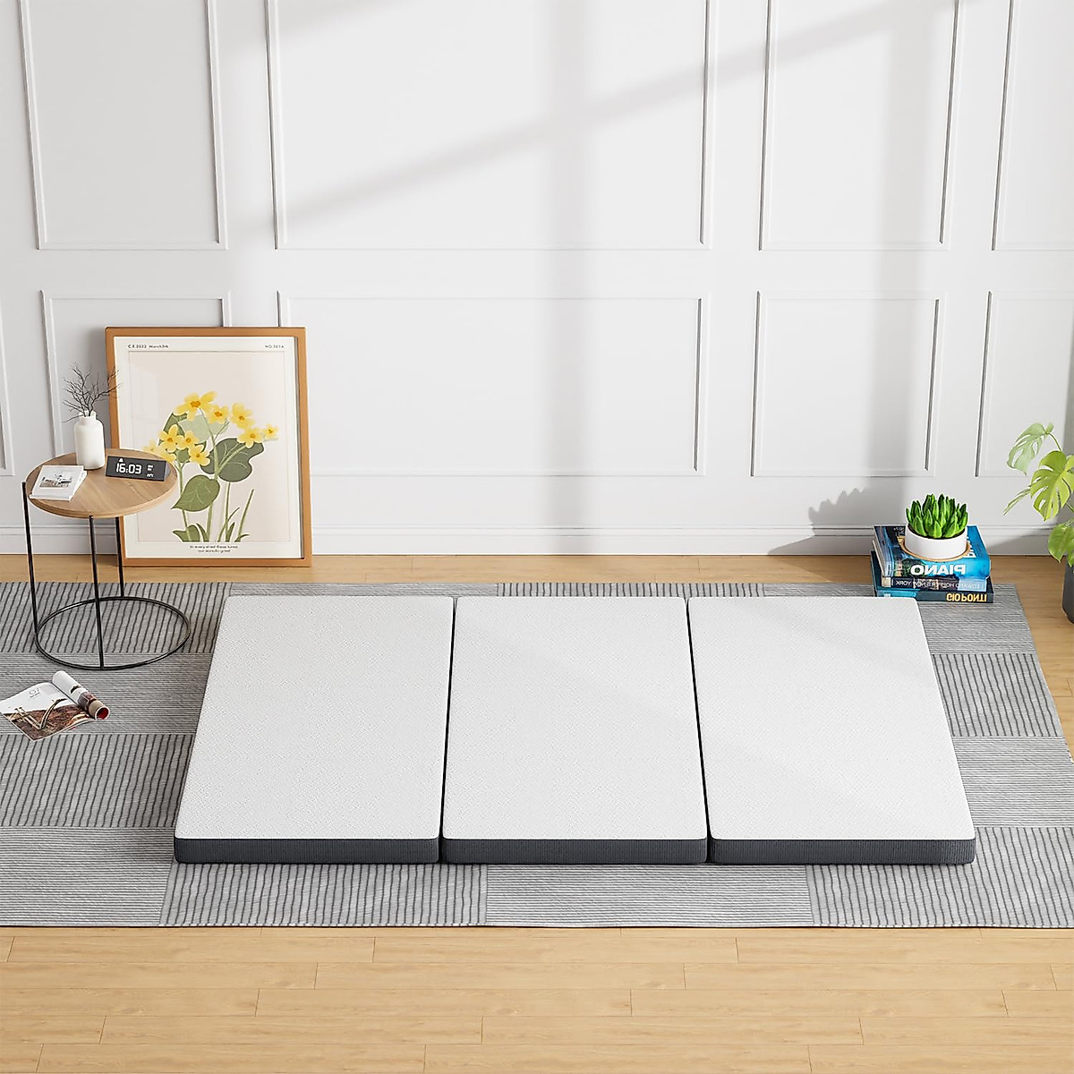 FDW Mattress/Foldable Mattress for Kids and Adults/Medium-Firm Mattress with a Collapsible and Washable Cover/Suitable for RV Travel Camping Guest,Full