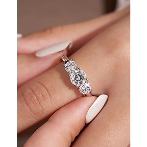 IMOLOVE Moissanite Engagement Ring,Moissanite Rings for Women Couples, 2CT Lab Created Simulated Round Diamond Engagement Rings Size 10