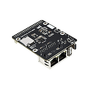 Mini Dual Gigabit Ethernet Base Board Compatible with Raspberry Pi Compute Module 4 CM4/4 Lite, Dual Gigabit Ethernet Ports,1xUSB 2.0 Port,1x40PIN GPIO Header,5V, Type-C Interface
