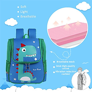 DNSHAN Toddler Backpacks for Boys, 11 Inch Ultra-light Preschool Bookbag for Little Kids, 1-4 Years Old, Dinosaur