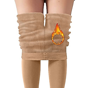 Women's Winter Warm Fleece Joggers Pants Soft and Comfortable Jeans Compression Walk Sweatpant(A-Beige,One Size)