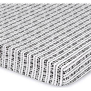 The Peanutshell Fitted Pack n Play, Playard, Mini Crib Sheets for Baby Boys or Girls | 2 Pack Set | Zoo Animals and Tribal Stripes