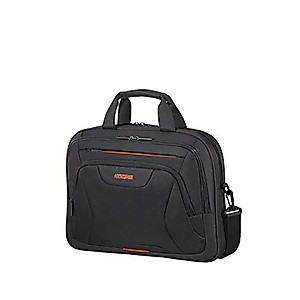 AMERICAN TOURISTER Unisex Adult Briefcase, Black (Black/Orange), M (15.6 Inch)