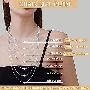 Momlovu 925 Sterling Silver Chain Necklace for Women, 1MM Box Chain Necklaces Silver Chain for Women, Thin & Sturdy Women's Chain Necklaces, 18 Inch