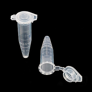 stonylab Micro Centrifuge Tubes, 1.5ml Polypropylene Graduated Clear Plastic Centrifuge Vials with Flat-Top Snap Cap, Pack of 500 (1.5ml, 500 Packs)