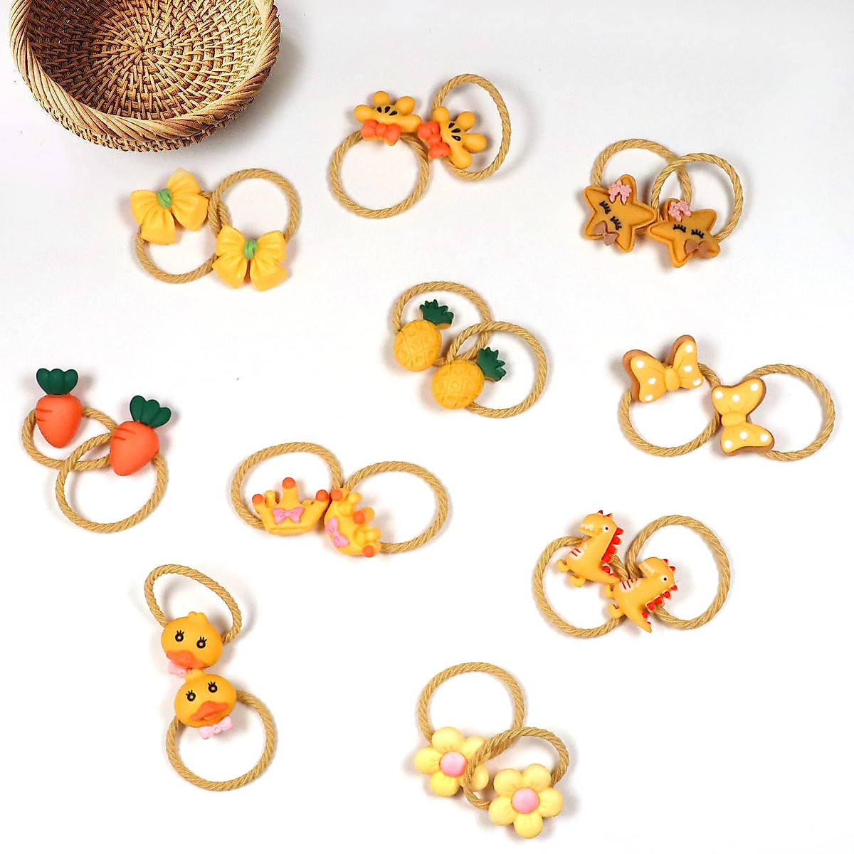 WillingTee 120pcs (60 pairs) Mix Colors Girl's Elastic Hair Ties Soft Rubber Bands Hair Bands Holders Pigtails Hair Accessories for Girls Infants Toddlers Kids Teens and Children