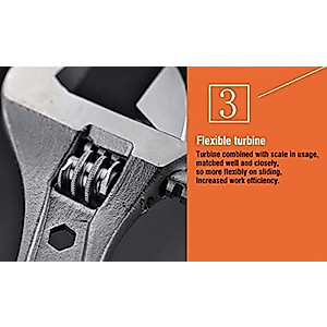 Edward Tools Pro 8" Adjustable Wrench - Carbon Steel Adjusting Design - Crescent Pro Grip for Greater Leverage - Locking Adjustable Width - Spanner Handle