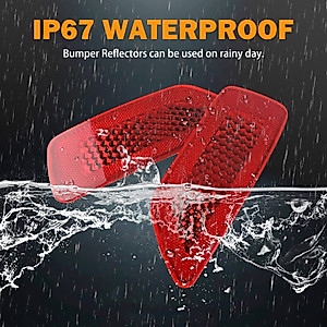 Rear Bumper Reflector Light Lamp Compatible with Jeep Grand Cherokee 2012-2018, Patriot 2013-2017, Dodge Journey 2012-2020 Back Bumper Reflectors Left & Right Red Les Replace # 57010720AC, 57010721AC