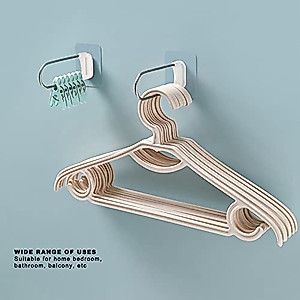 Clothes Hanger Holder, Clothes Hanger Organizer Stainless Steel U‑Shape Wall Storage Rack for Bathroom Balcony White