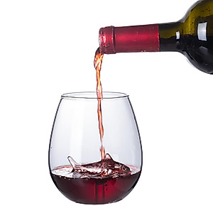 Stemless Wine Glass with Shark Inside, 16 OZ Large Capacity Unique Wine Glasses with 3D Shark Marker Wedding Birthday Gifts for Sea Ocean Lovers