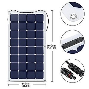 ACOPOWER 6x110Watts Flexible Solar RV Kit w/50A Waterproof Charge Controller, Solar Cable Wire,Tray Cable and Y Branch Connectors,Cable Entry Housing for Marine, RV, Boat, Caravan