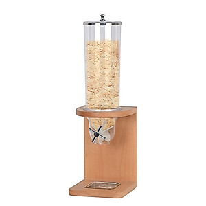 FIFOR 4L/8L/12L Grain Dispenser, Food Storage Bottle, Sealed Countertop Dry Food Holder, Candy Dispenser Machine, for Snacks, Grains, Cheerios, Dry Powder Container (Color : Wood, Size : 4L)