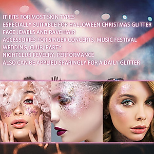 LemonSac Pink Body Glitter Stick, Singer Concerts Glitter Gel, Holographic Mermaid Sequins Chunky Glitter, Music Festival Rave Glitter Makeup for Body, Face, Hair and Lip, 0.56oz (01# Pink Glitter)