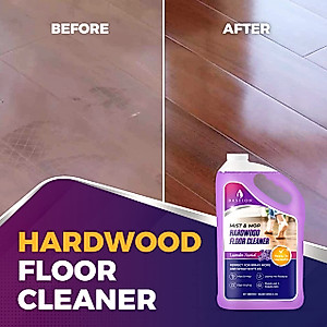 Hardwood Floor Cleaner - Ready-To-Use Solution - Multi-use - Water Based Liquid, Safe, Gentle, & Natural - For All Wood & Laminate Flooring - Lavender Scent