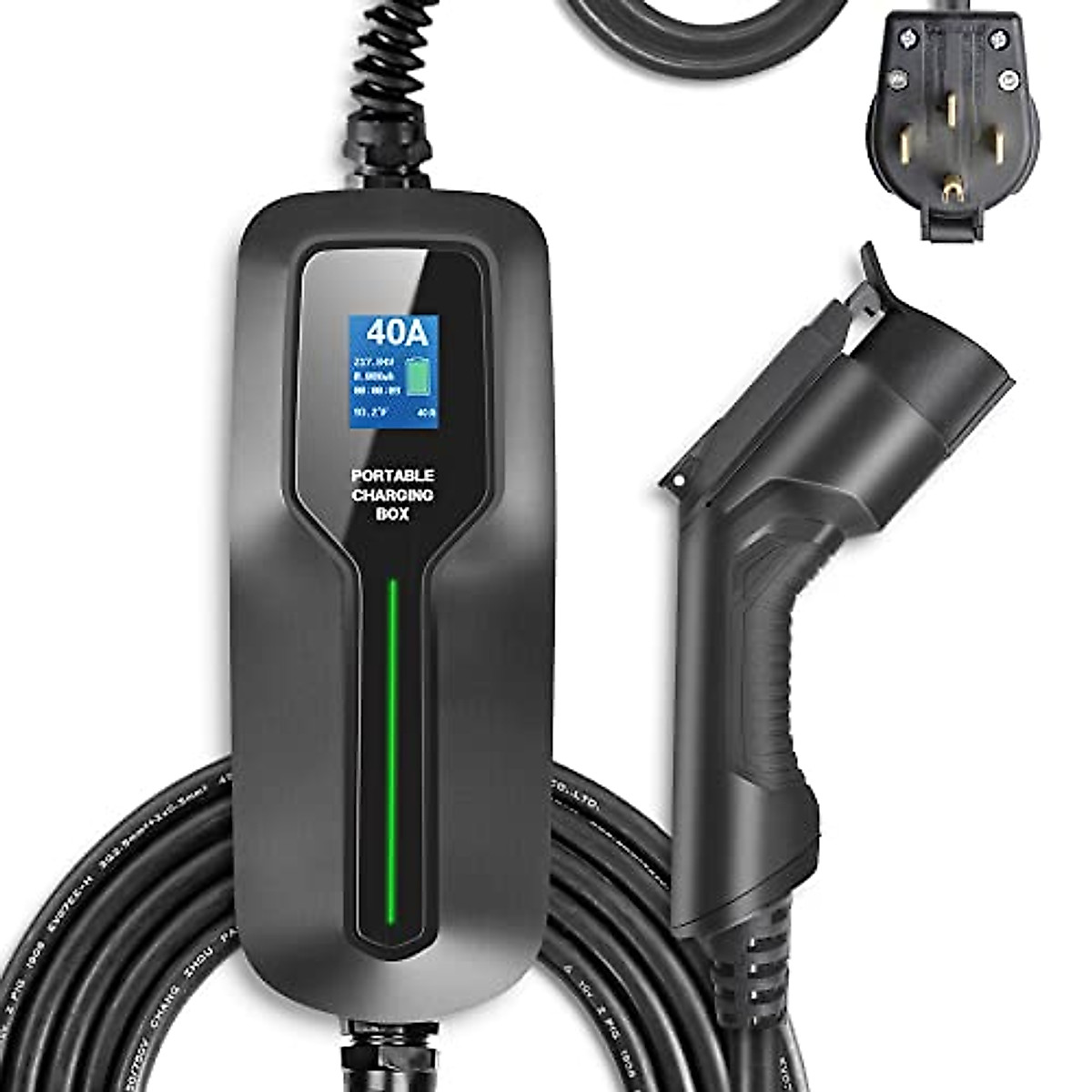 BESENERGY 40 Amp EV Charger Level 2 NEMA 14-50 220V-240V Upgraded J1772 Portable EV Charging Cable, 20 ft Electric Vehicle Charger Compatible with All EV Car