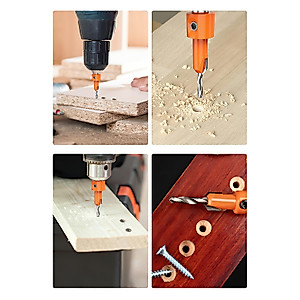 Lytool Countersink Drill Bit Set,5Pcs Counter Sink Drill Bit for Wood,1/4" Hex Shank Tapered Drill Bits for Woodworking and Carpentry,Quick Change and Allen Wrench for Woodworking,Pilot Screw Hole Set