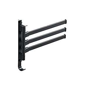 n/a Bathroom Aluminum Towel Rack Rail Holder Black Swivel Rotating Hand Towel Bars Racks Wall Hanger Fixture Space Saving Hardware (Color : 3, Size