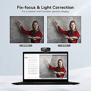 Redragon GW800 1080P PC Webcam with Built-in Dual Microphone, 360° Rotation - 2.0 USB Computer Web Camera - 30 FPS for Online Courses, Video Conferencing and Streaming