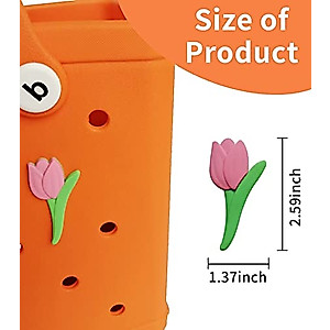 Sexyppl Tulip Charms for Bogg-Bags Cartoon Tulip Decorative Charms for Totes Flower Charm Accessories for Beach Totes-1Pack (Crimson)