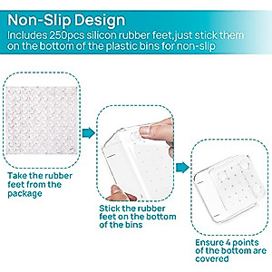 Vtopmart 60 PCS Drawer Organizer, 4-Size Clear Plastic Drawer Organizer Bins Containers for Bathroom and Vanity Storage, Home Organization for Makeup, Kitchen Utensils