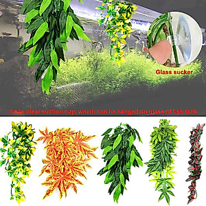 Denpetec Artificial Plants Hanging Vine - Fake Ivy Greenery Vine with Suction Cup for Home Wall Garden Wedding Party Garland Hanging Decoration(Orange)