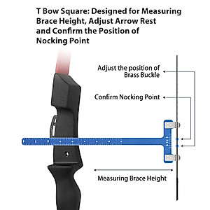 Zonon Bow String Nocking Points Pliers Strings Knock Set T Shape Bow Square Ruler Nocking Buckle Pliers Recurve Bow Turning Kit Archery (Dark Blue)